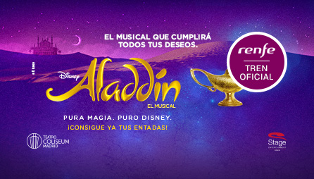 Aladdín, el musical en Madrid con Renfe